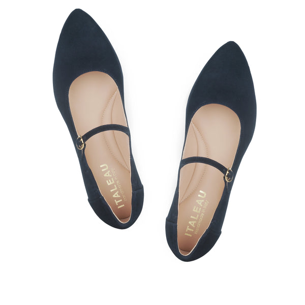 Melia Flex Flats | Women’s Mary Janes | Italian Suede Shoes - Italeau Nuova