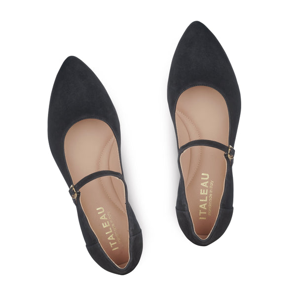 Melia Flex Flats | Women’s Mary Janes | Italian Suede Shoes - Italeau Nuova